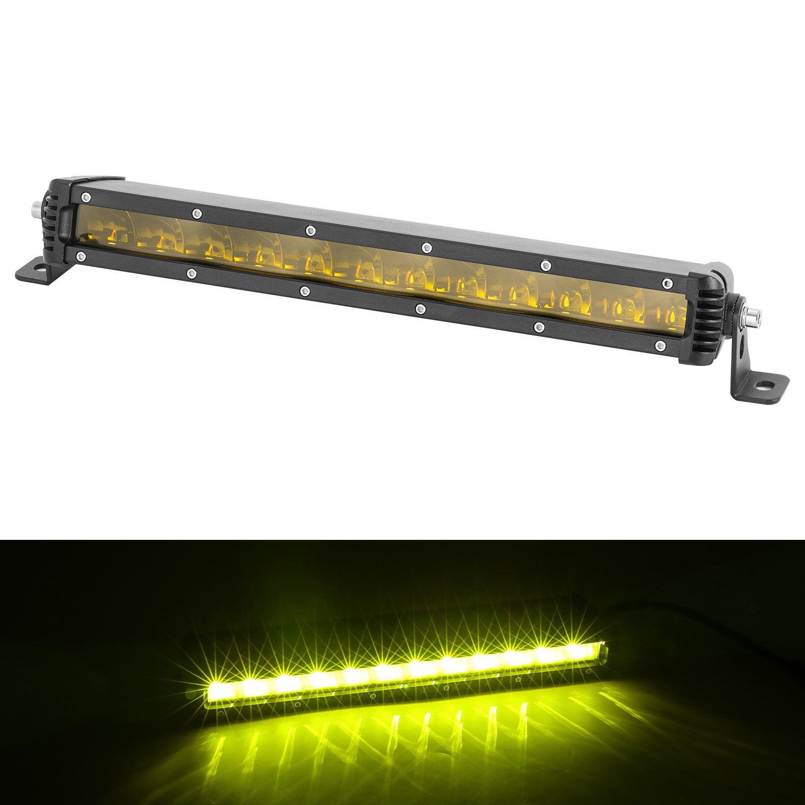 Sunpie Single Row Amber Lens Flood 30W-240W Off Road LED Light Bars