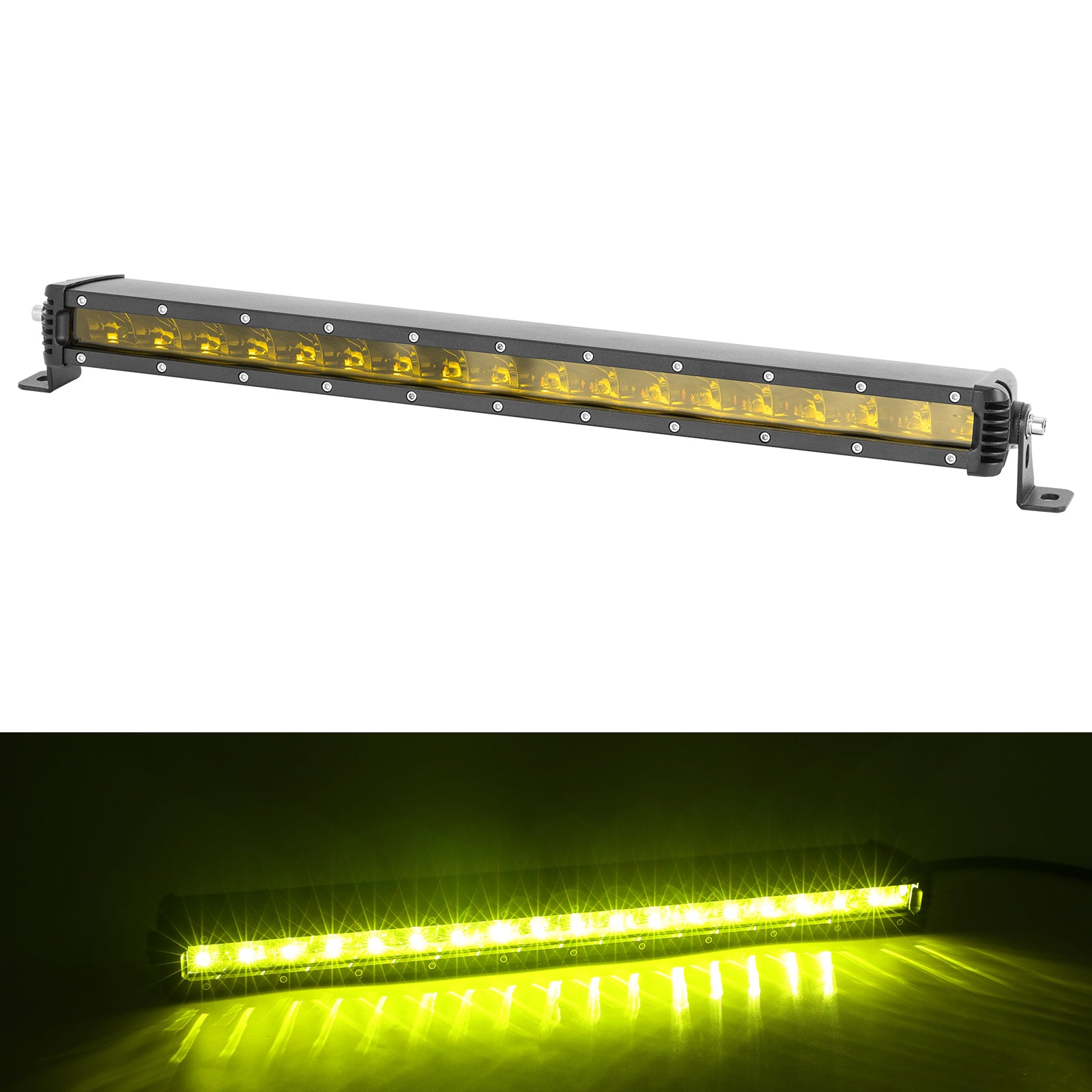 Sunpie Single Row Amber Lens Flood 30W-240W Off Road LED Light Bars