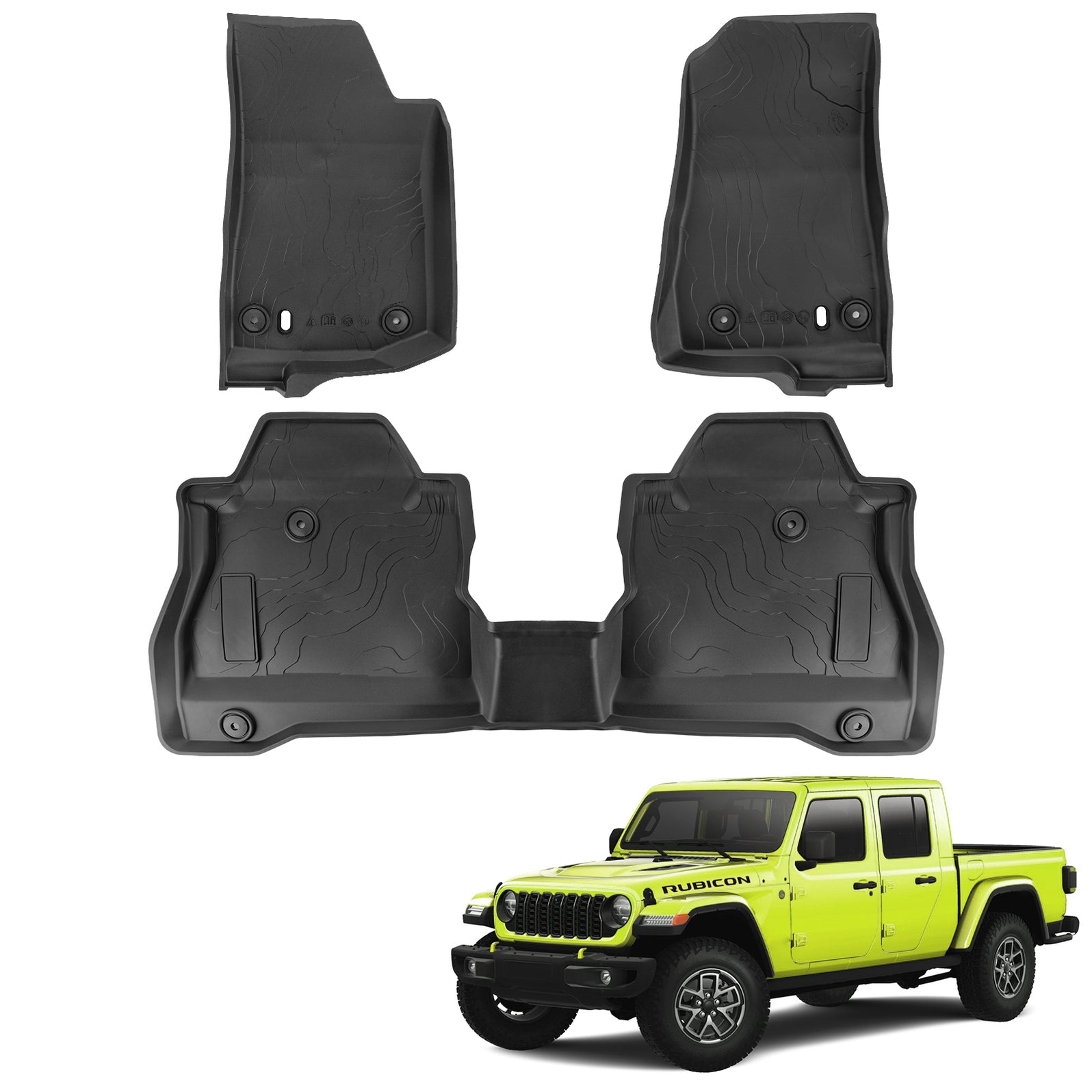 2019-2025 Jeep Gladiator JT TPE Front & Rear Floor Mats