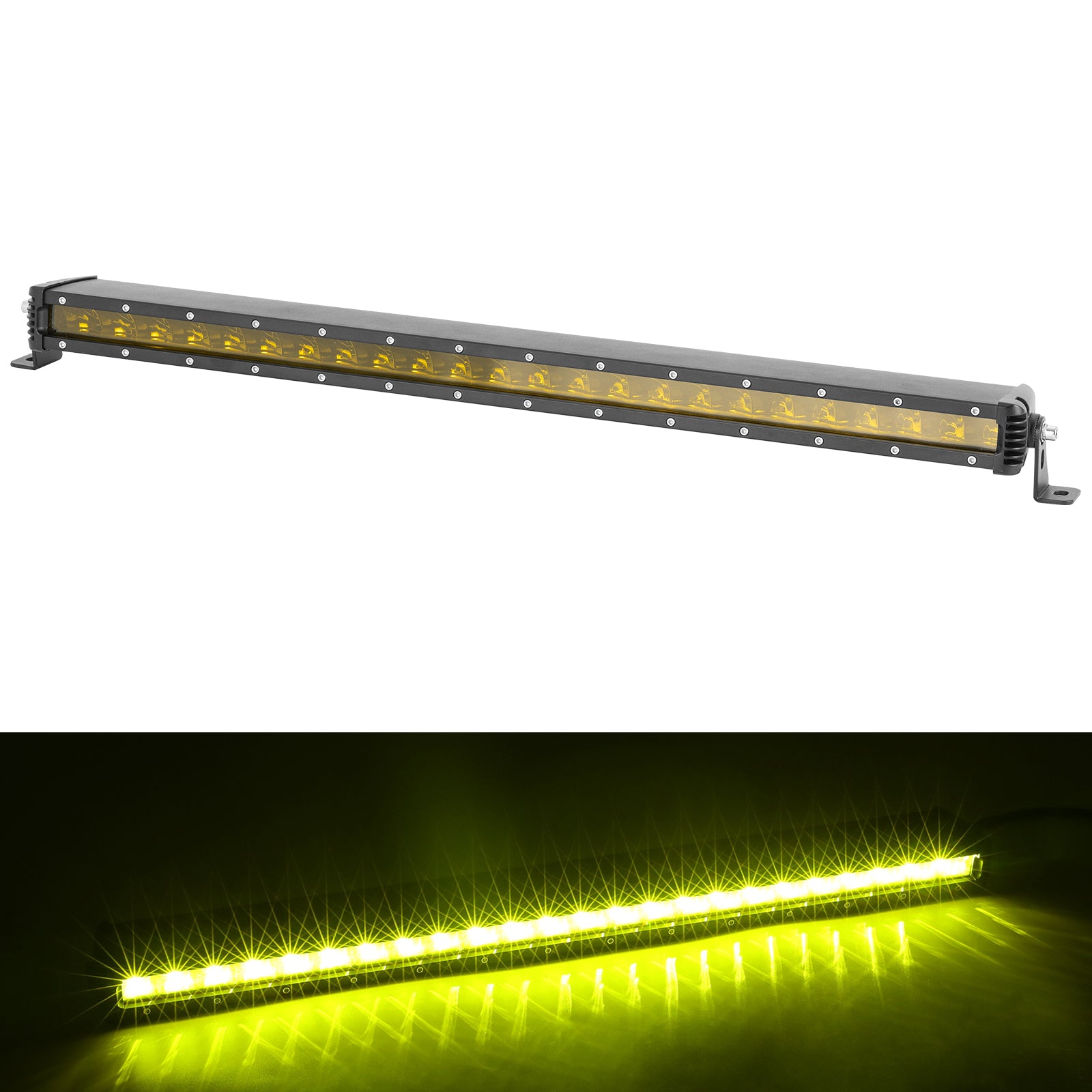 Sunpie Single Row Amber Lens Flood 30W-240W Off Road LED Light Bars