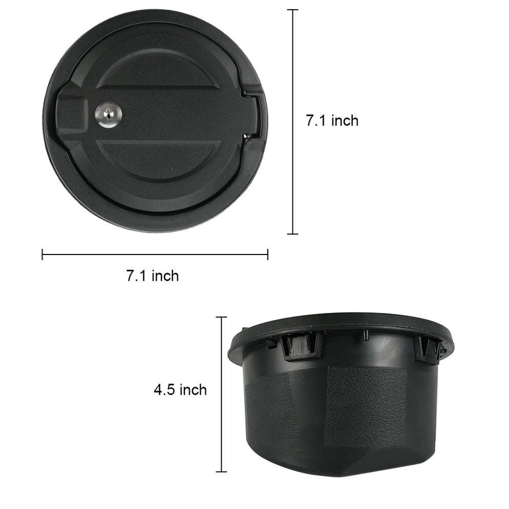 Locking Aluminum Fuel Filler Door Cover with key Accessories Compatibl