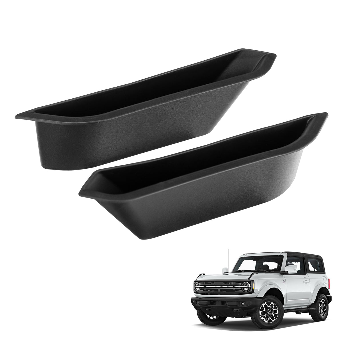 Front Door TPE Handle Drop in Storage Bins for 2021+ Ford Bronco 2-4 D