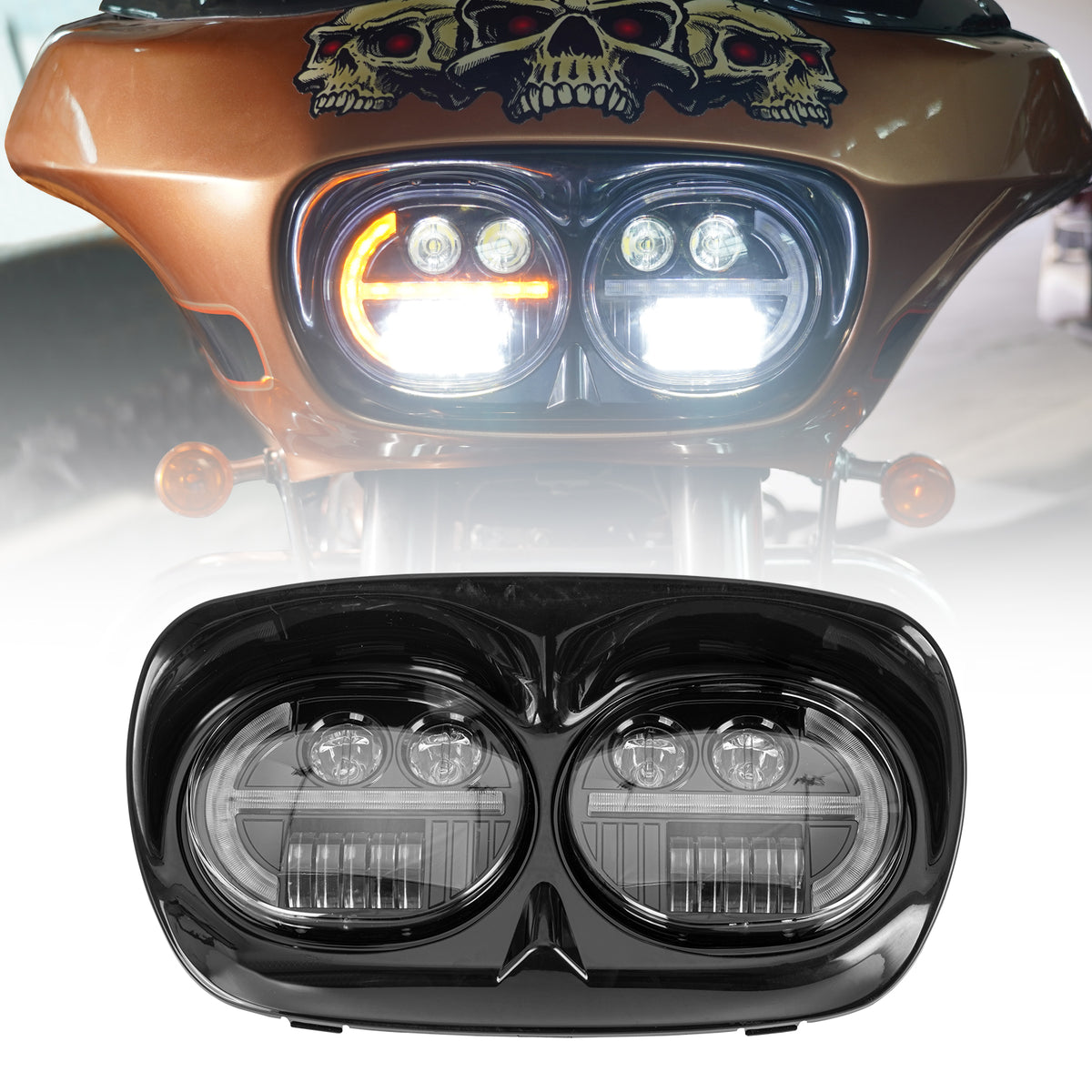 High-Performance Dual-Visionz LED Headlight for '15-'25 Harley-Davidso
