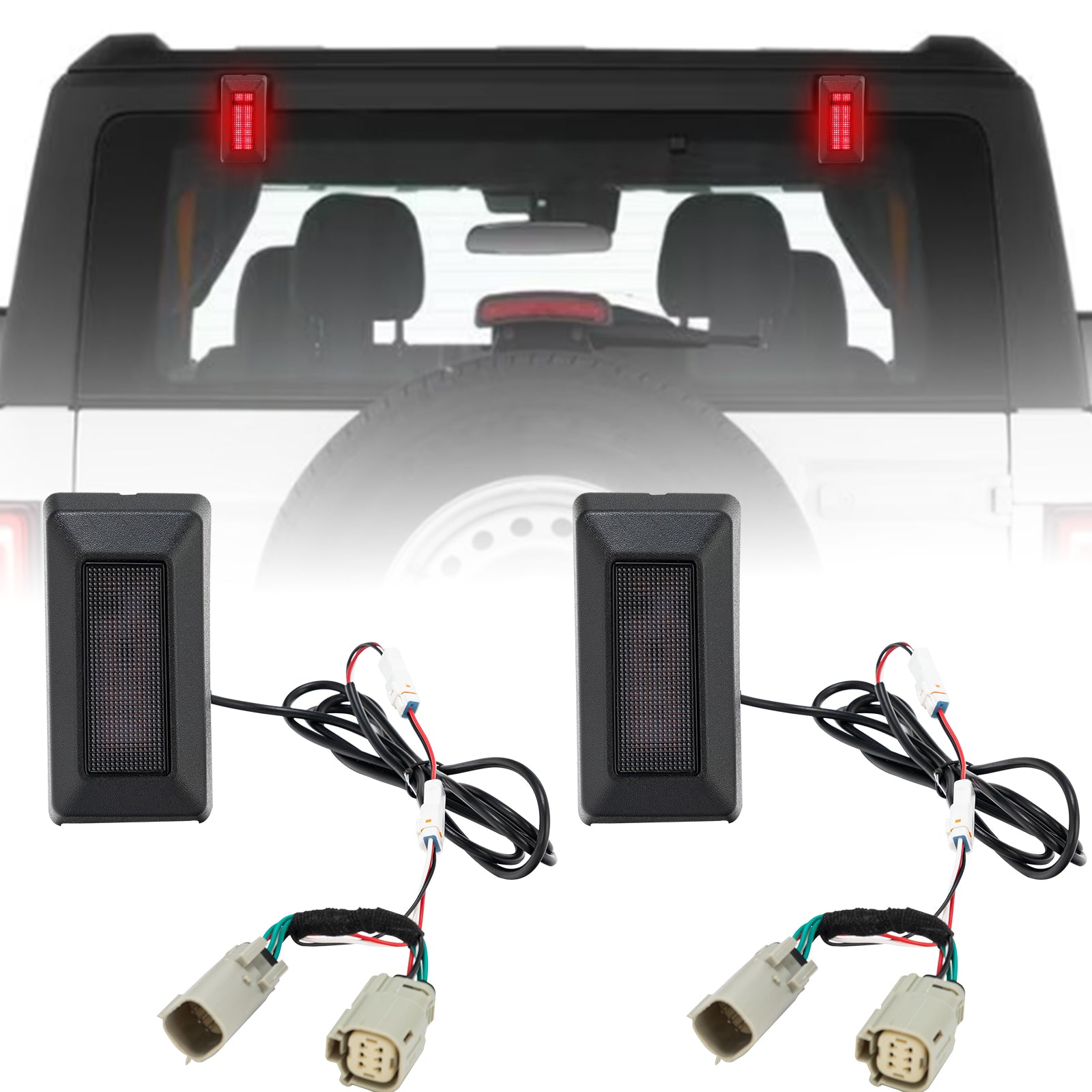 Rear Window ABS-Plastic LED Brake Light for 2021 + Ford Bronco