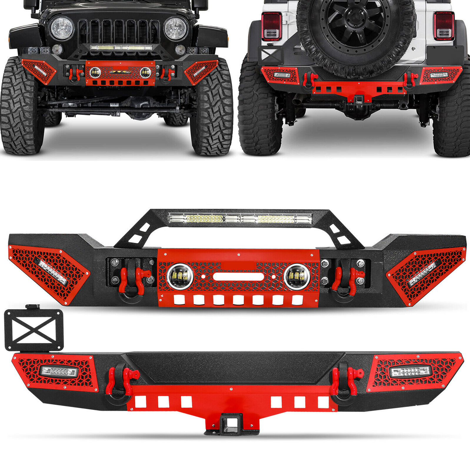 Jeep Wrangler JK JL JT Front & Rear Bumpers Combo Kits — Sunpie
