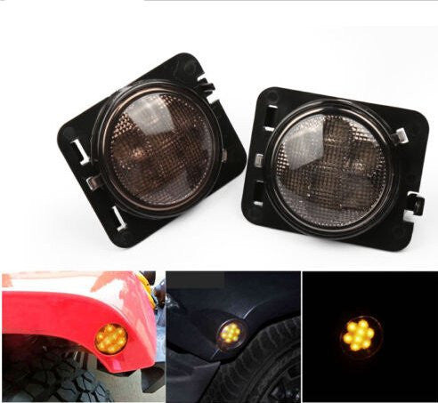 LED Side Maker Lights/Front Parking Turn Lamp for 2007-2018 Jeep Wrang