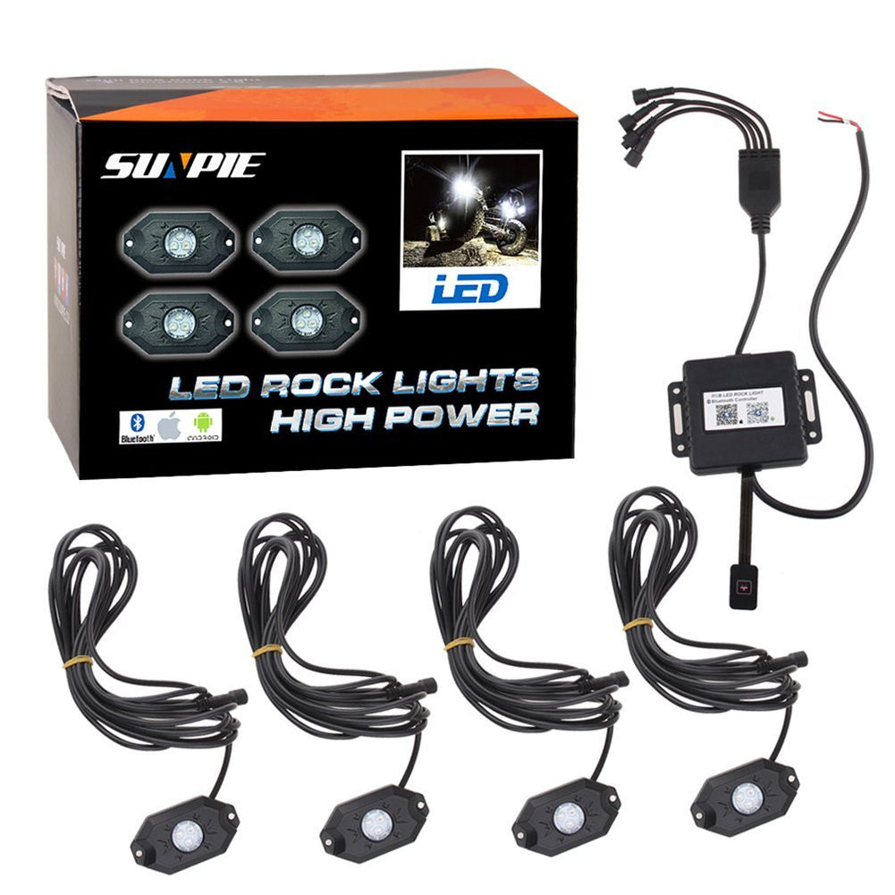 Sunpie 4 pod mini RGB LED Rock Lights kit Bluetooth Control