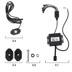 Sunpie 4 pod mini RGB LED Rock Lights kit Bluetooth Control