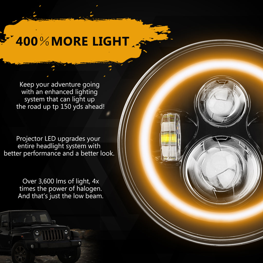 Sunpie Jeep Wrangler LED Headlights & Fog Lights Replacement Parts